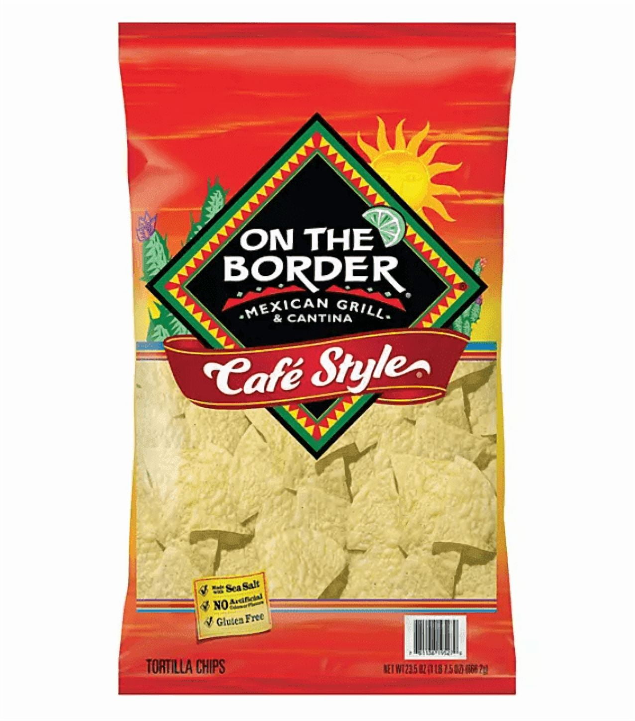 Authentic On The Border Café Style Tortilla Chips 23.5 oz Family Pack ...
