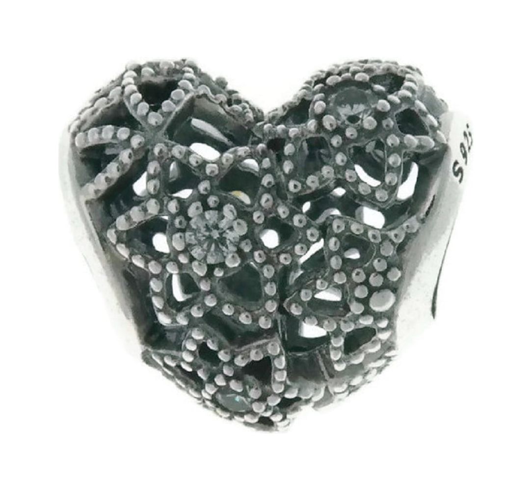Authentic PANDORA Blooming Heart Charm, Clear CZ 796264CZ - Walmart.com