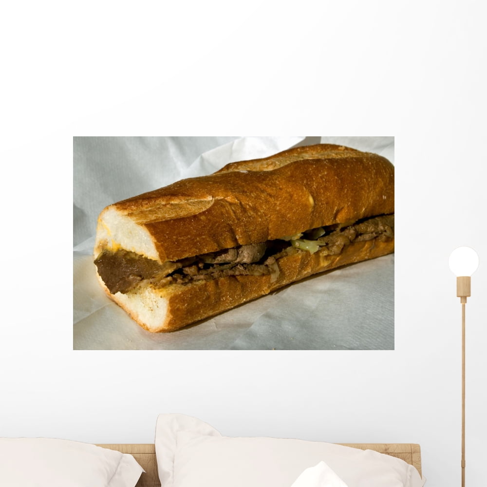 Authentic Philadelphia Cheesesteak Wall Mural by Wallmonkeys Peel and ...