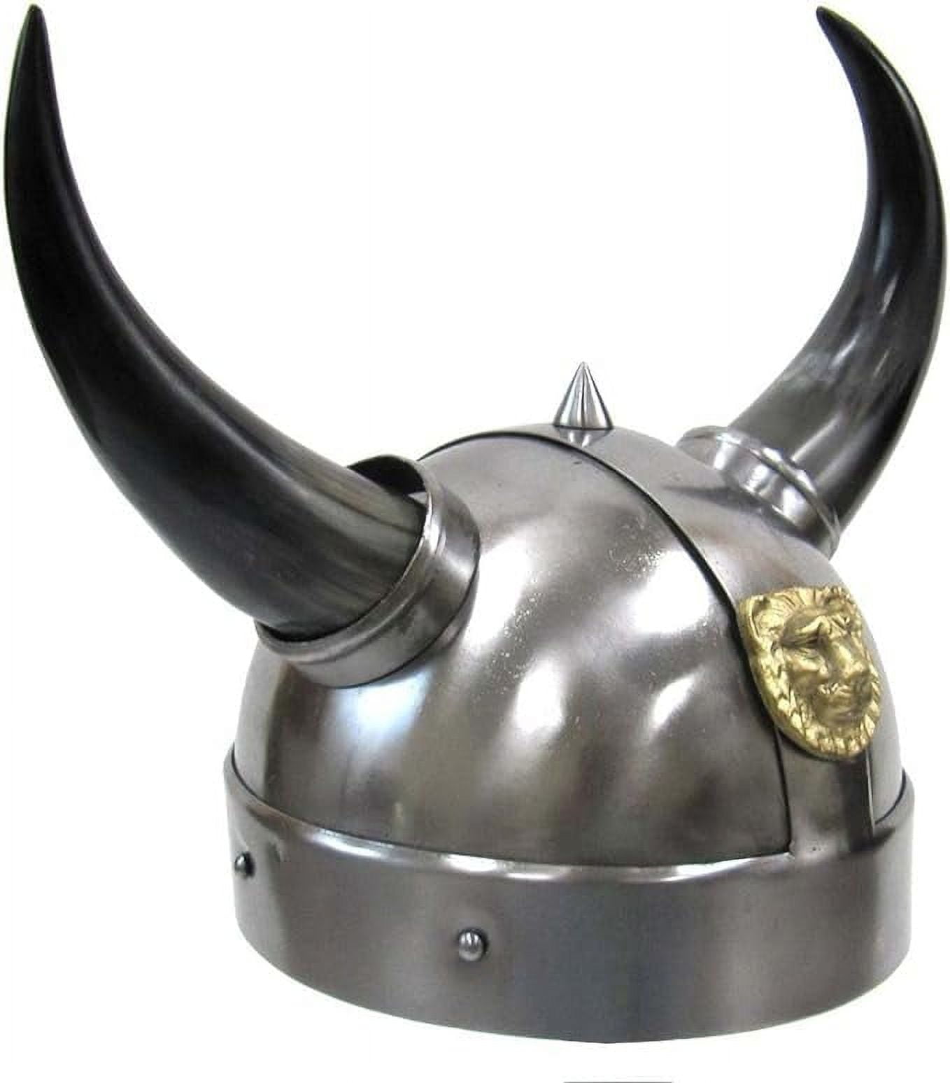Authentic Reproduction Steel Viking Warrior HelmetHorns and Brass Trim ...