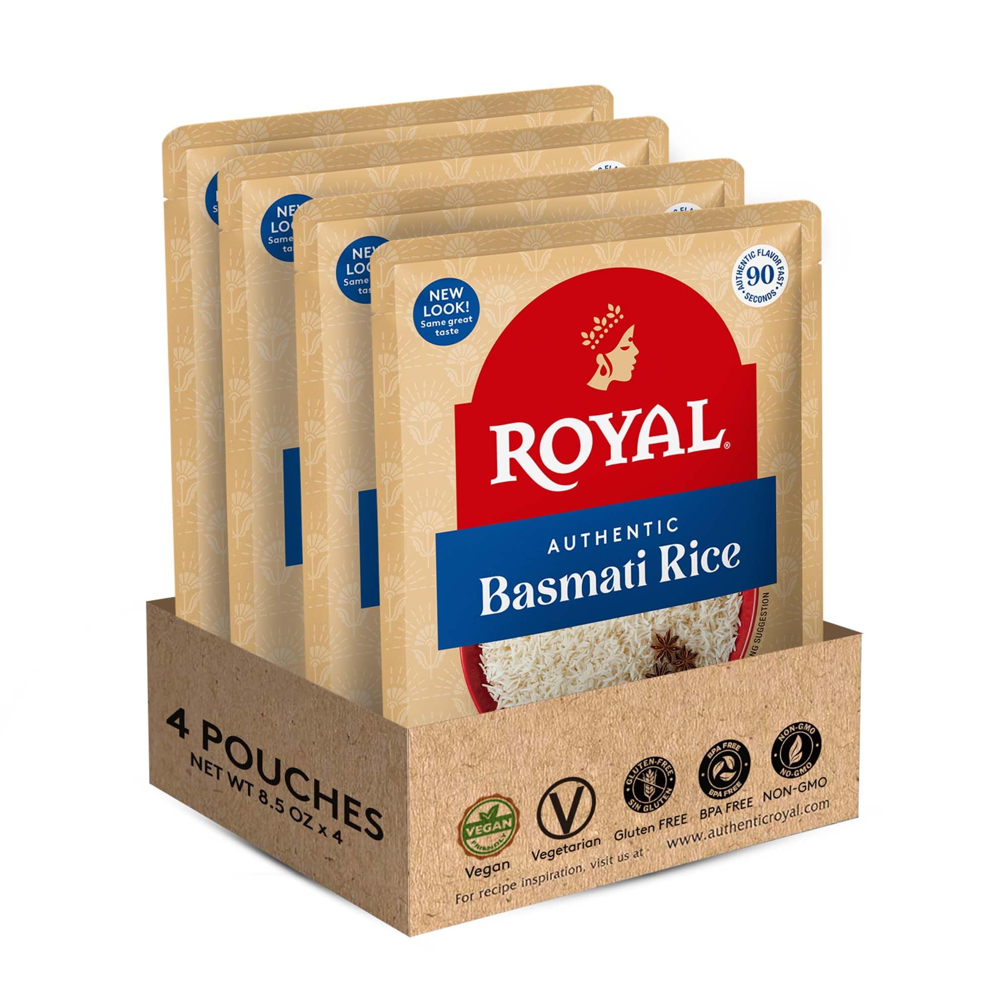 Authentic Royal - Ready To Heat Rice - White Basmati, 4 Count RED6 ...