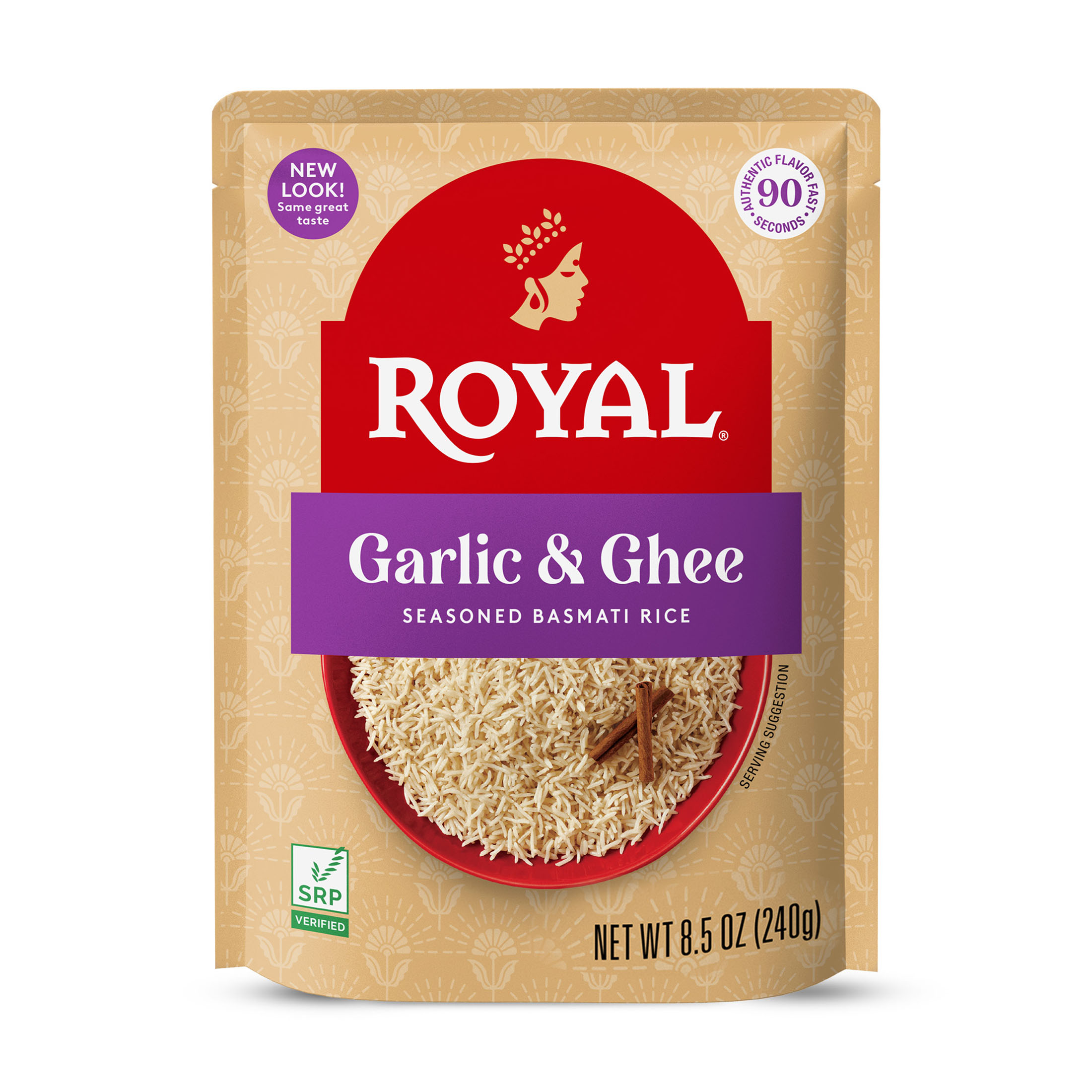 Authentic Royal Ready to Heat Garlic & Ghee Rice 8.5 Oz - Walmart.com