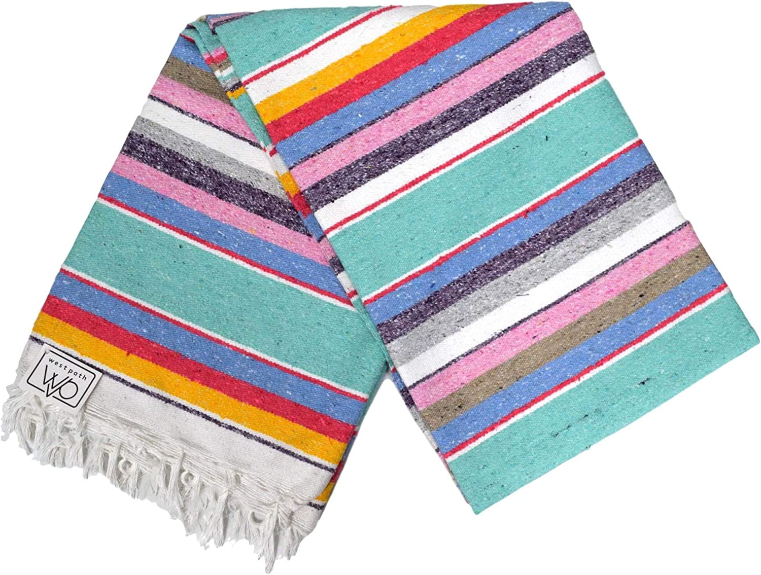 Authentic Serape Falsa Blanket Cotton Classic Mexican Throw - Multi ...