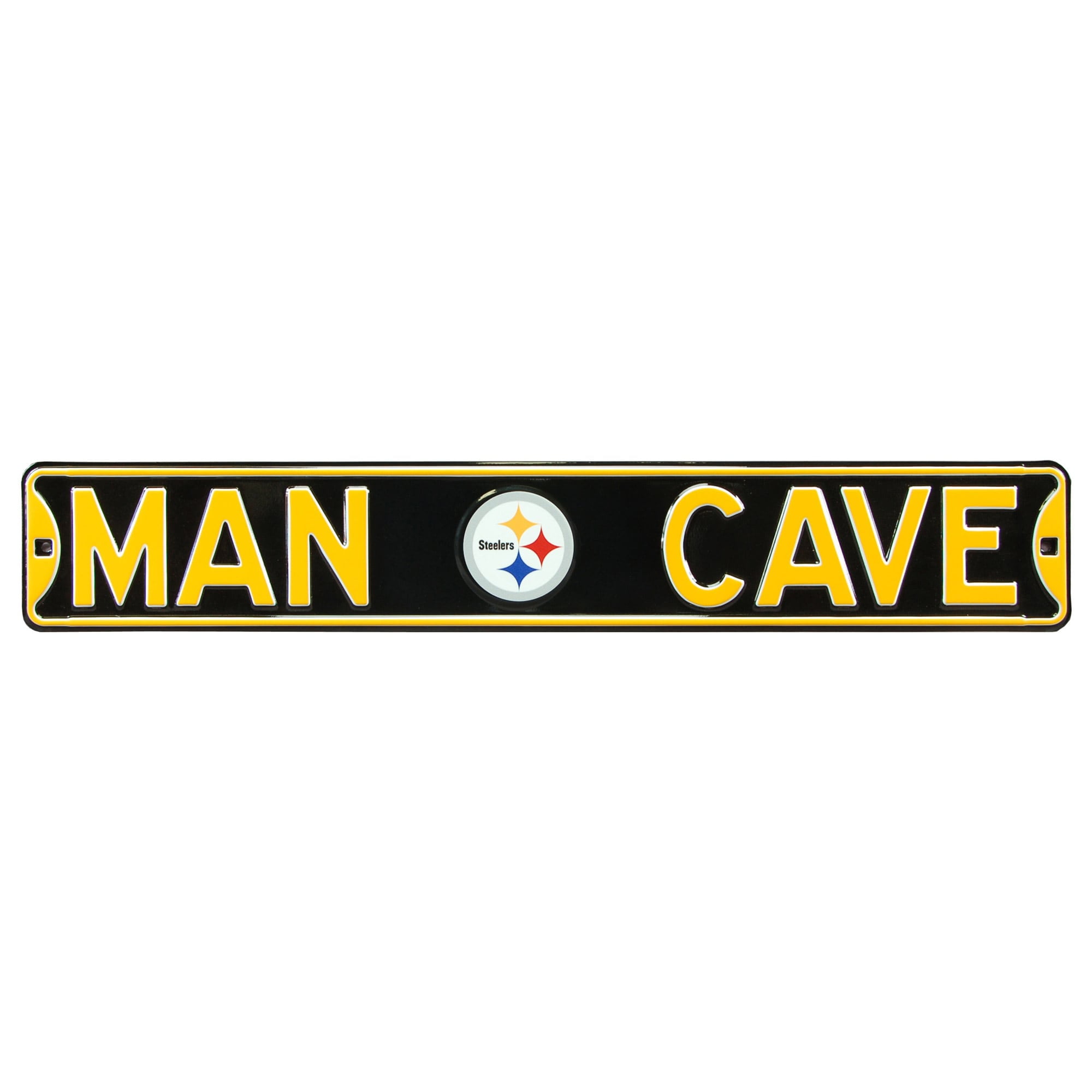 Black Pittsburgh Steelers 6" x 36" Man Cave Steel Street Sign - Walmart.com
