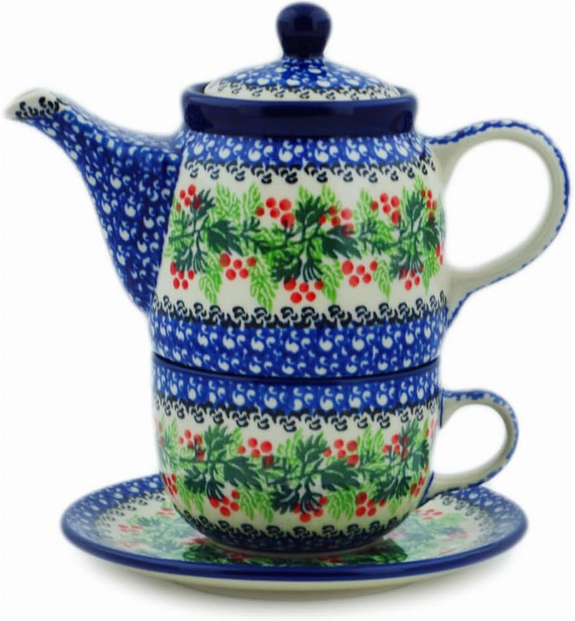 Authentic Tea Set for One in Blooming Rowan Design Handmade in ...