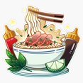 Authentic Vietnamese Pho Rice Noodle Soup Beef Broth Sliced Scallion ...