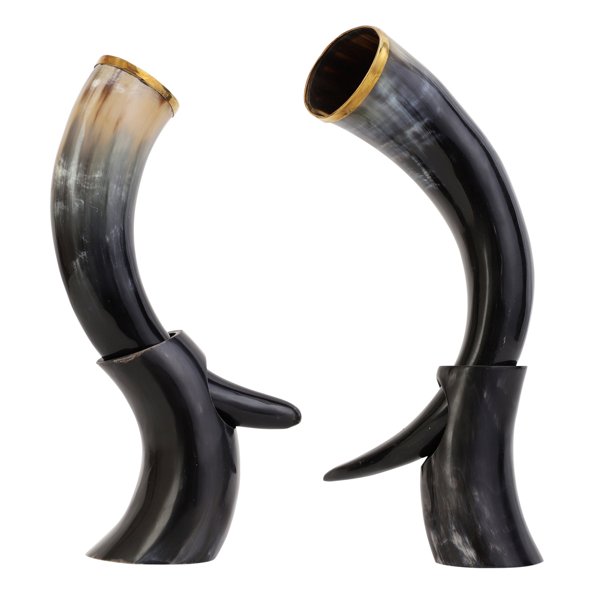 Authentic Viking Drinking Horn with Stand Unique Genuine Ox Horn ...