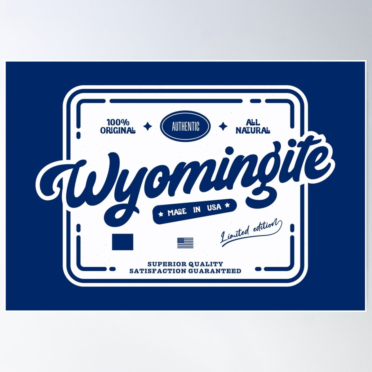 Authentic Wyomingite Cool Vintage Label Print Wyoming Resident Gift ...