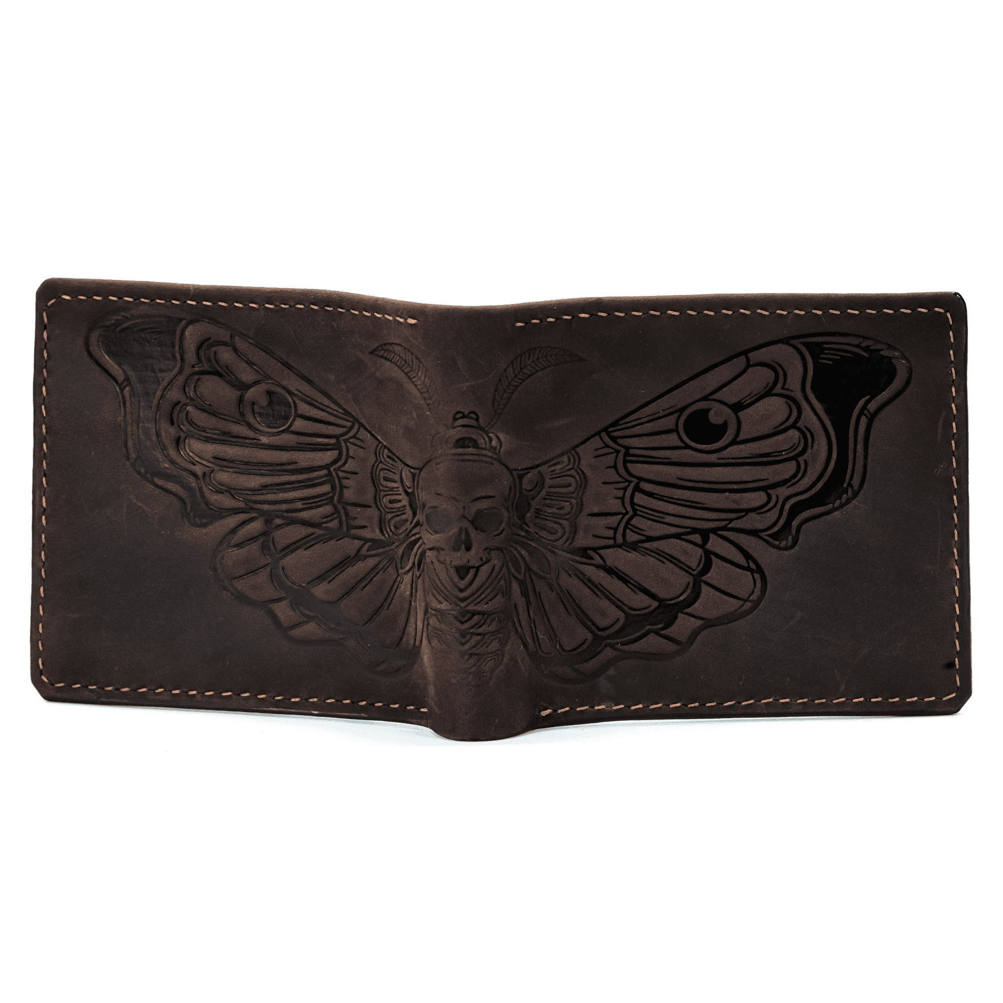 Authentical handcrafted leather wallet, bifold wallet with ID card slot ...