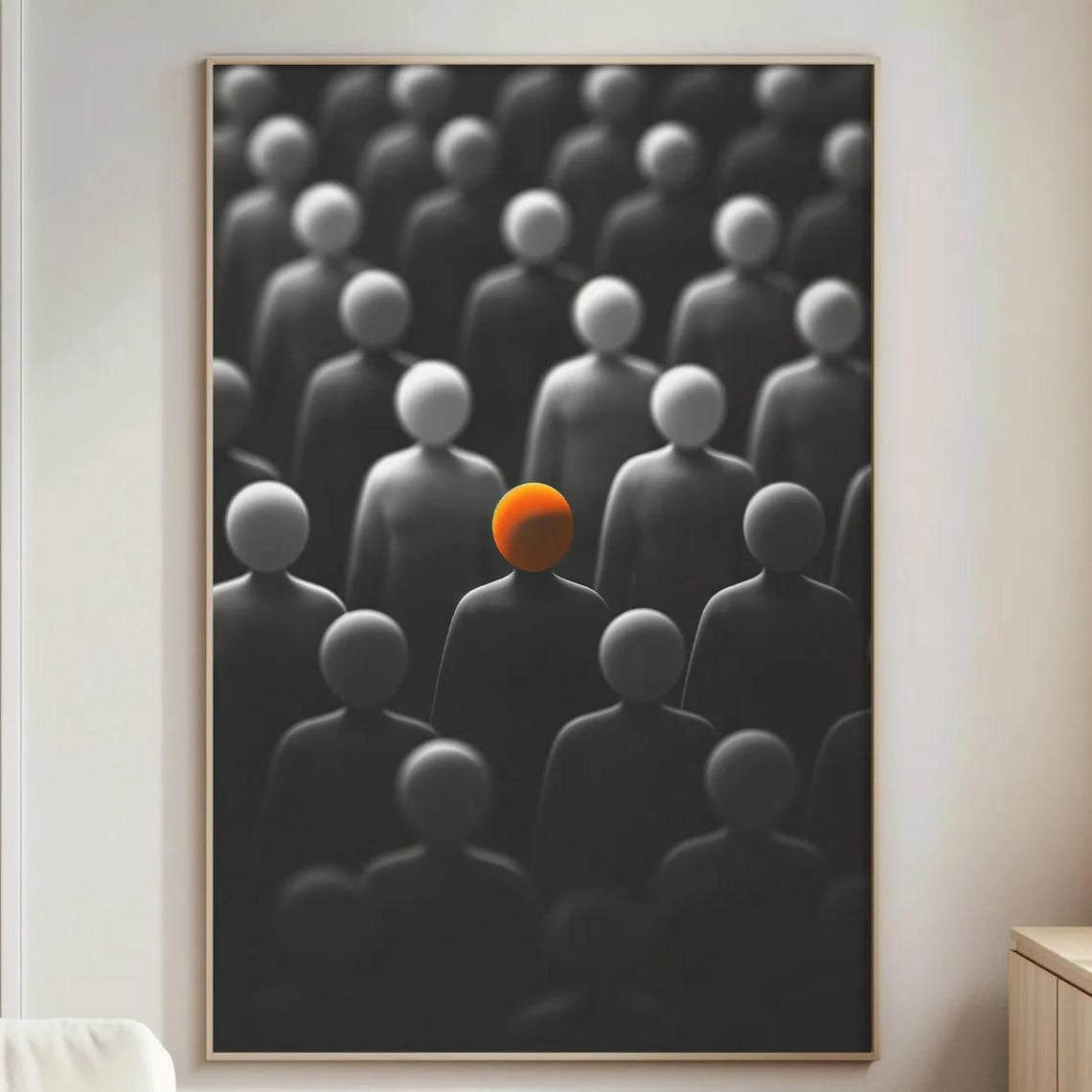 Authenticity Stand Out From Crowd Minimalist Conformity Concept Unique ...