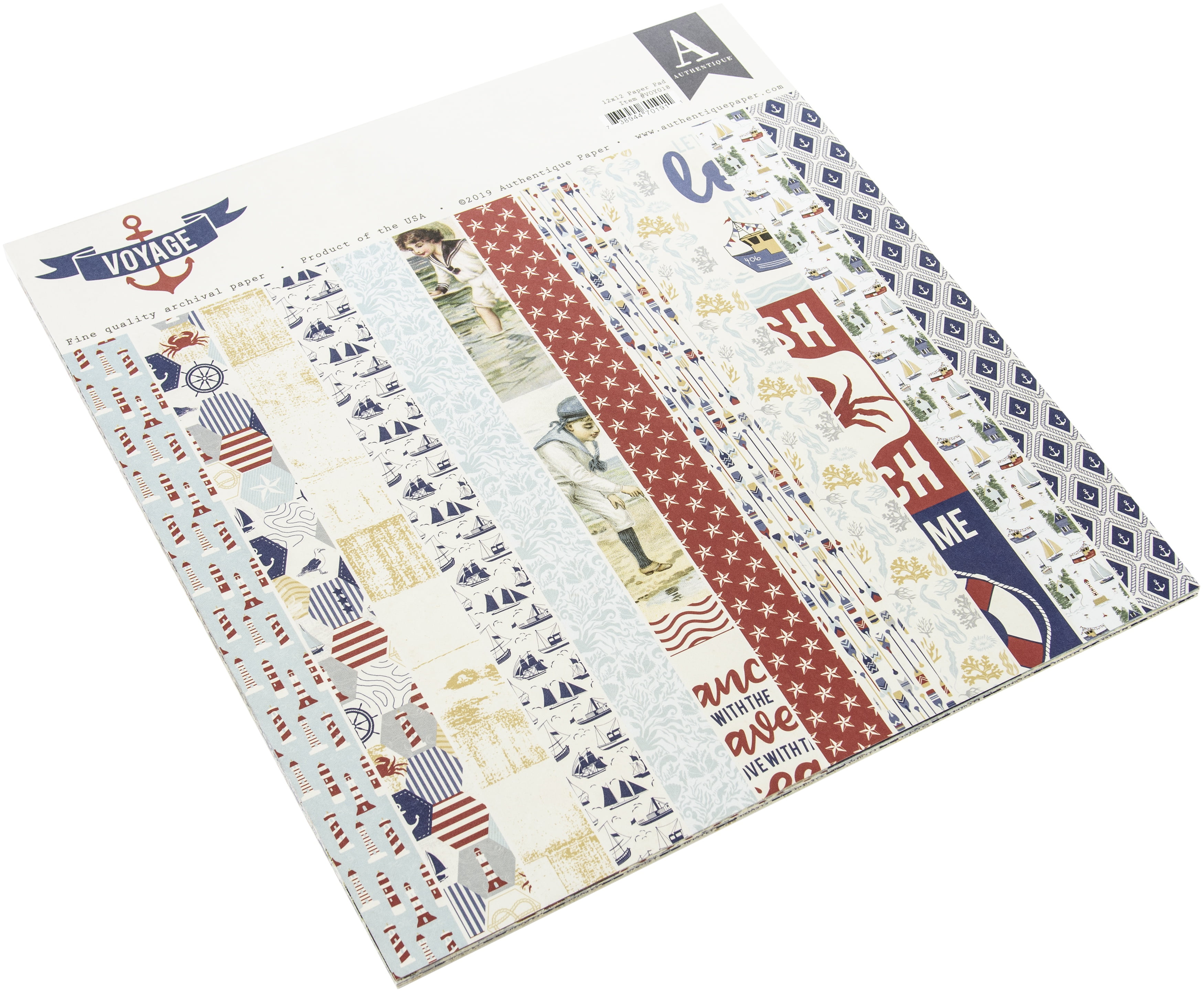 Authentique Double-Sided Cardstock Pad 12"X12" 24/Pkg-Voyage - Walmart.com