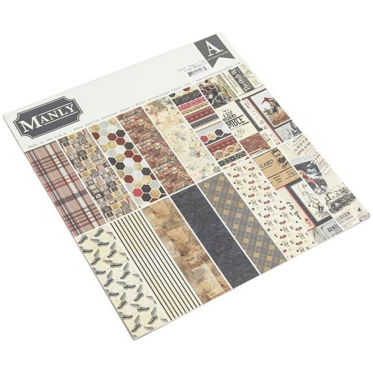 Authentique Paper MAN-012 12 x 12 in. Double-Sided Cardstock Pad, Manly ...
