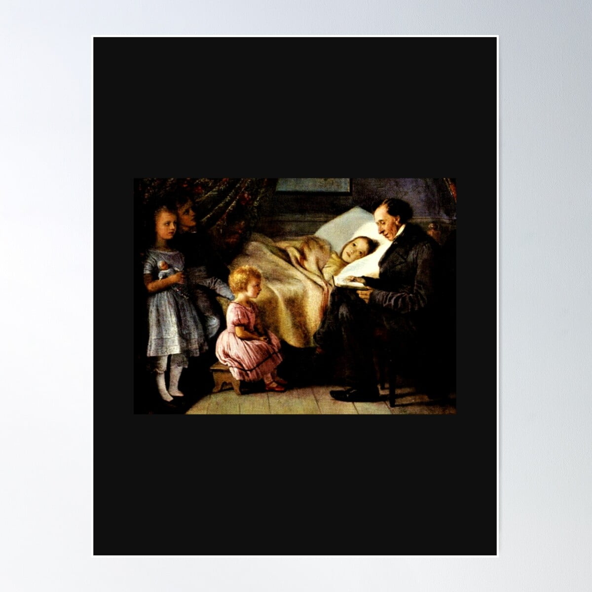 Author Hans Christian Andersen Reading To Children 1862 Poster Wall Art ...