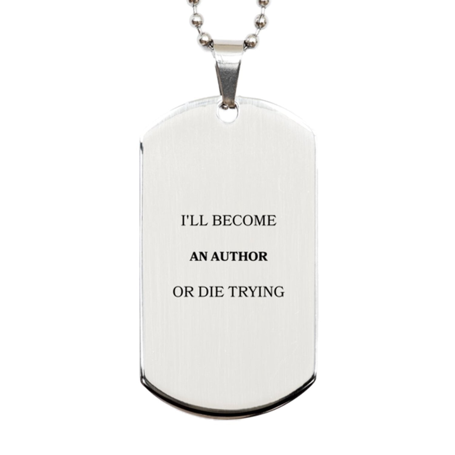 Author Inspirational Engraved Silver Dog Tag for Confidence and Hope on ...