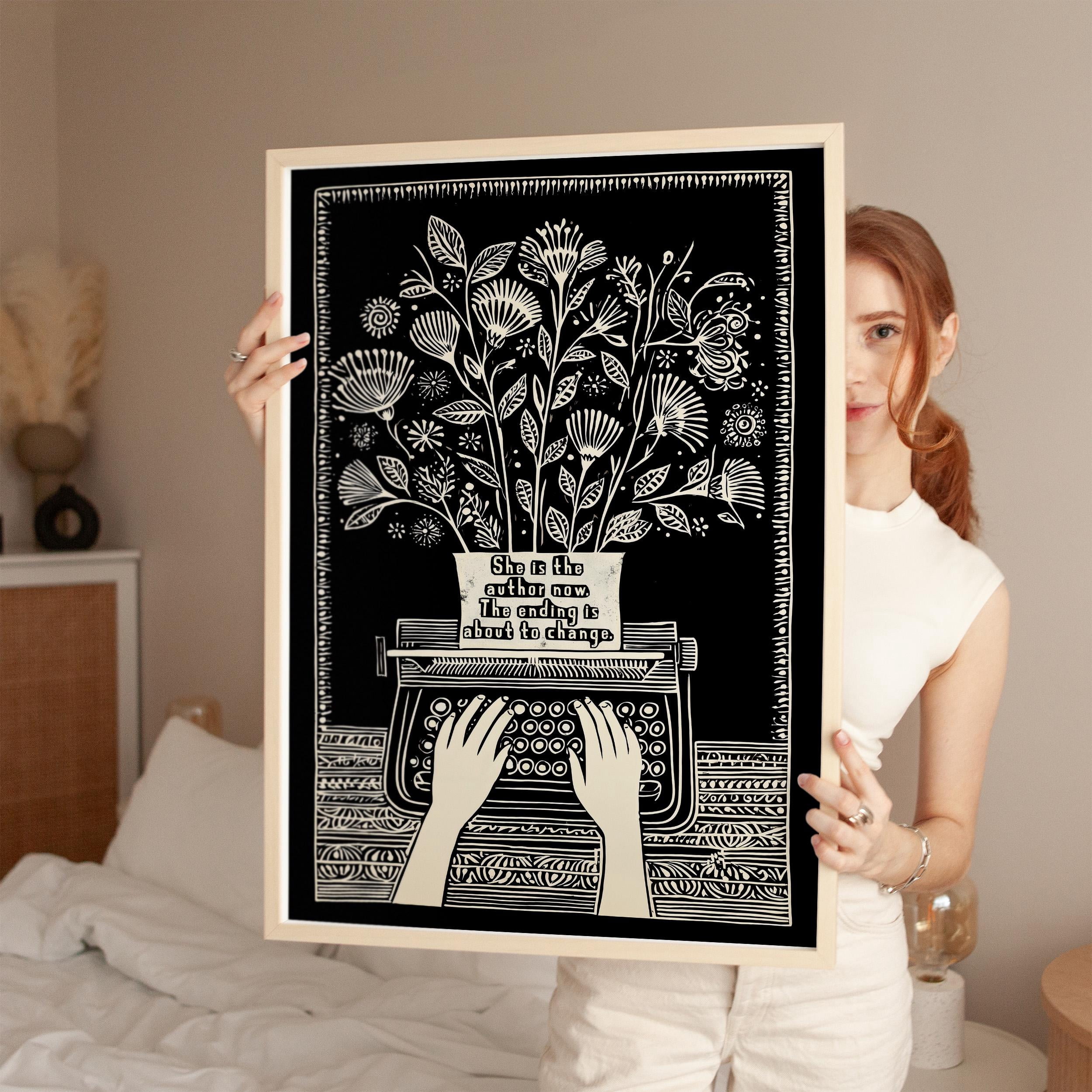 She Is The Author Now Wall Art, Feminist Empowerment Print, Inspiring ...