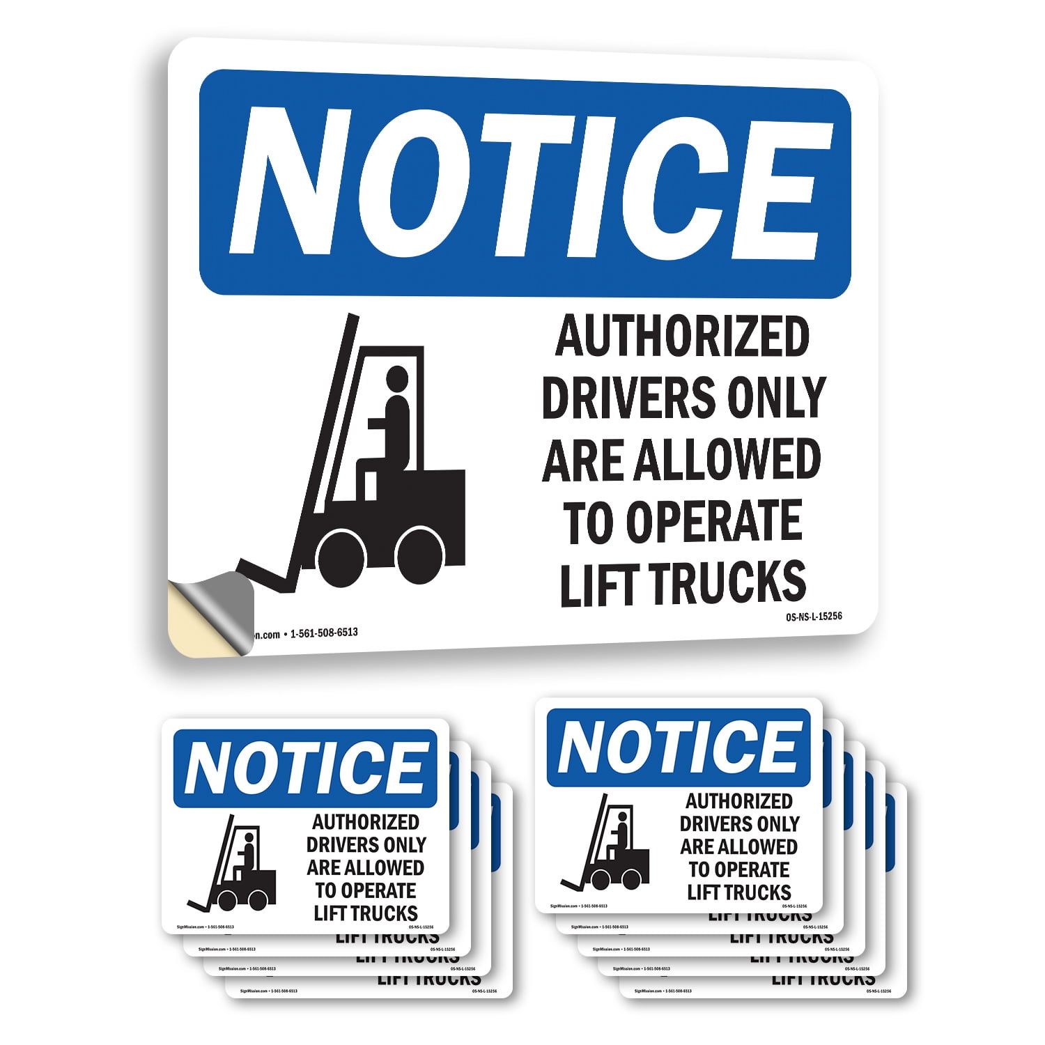 Authorized Drivers Only Operate Lift Trucks OSHA Notice Vinyl Decal ...