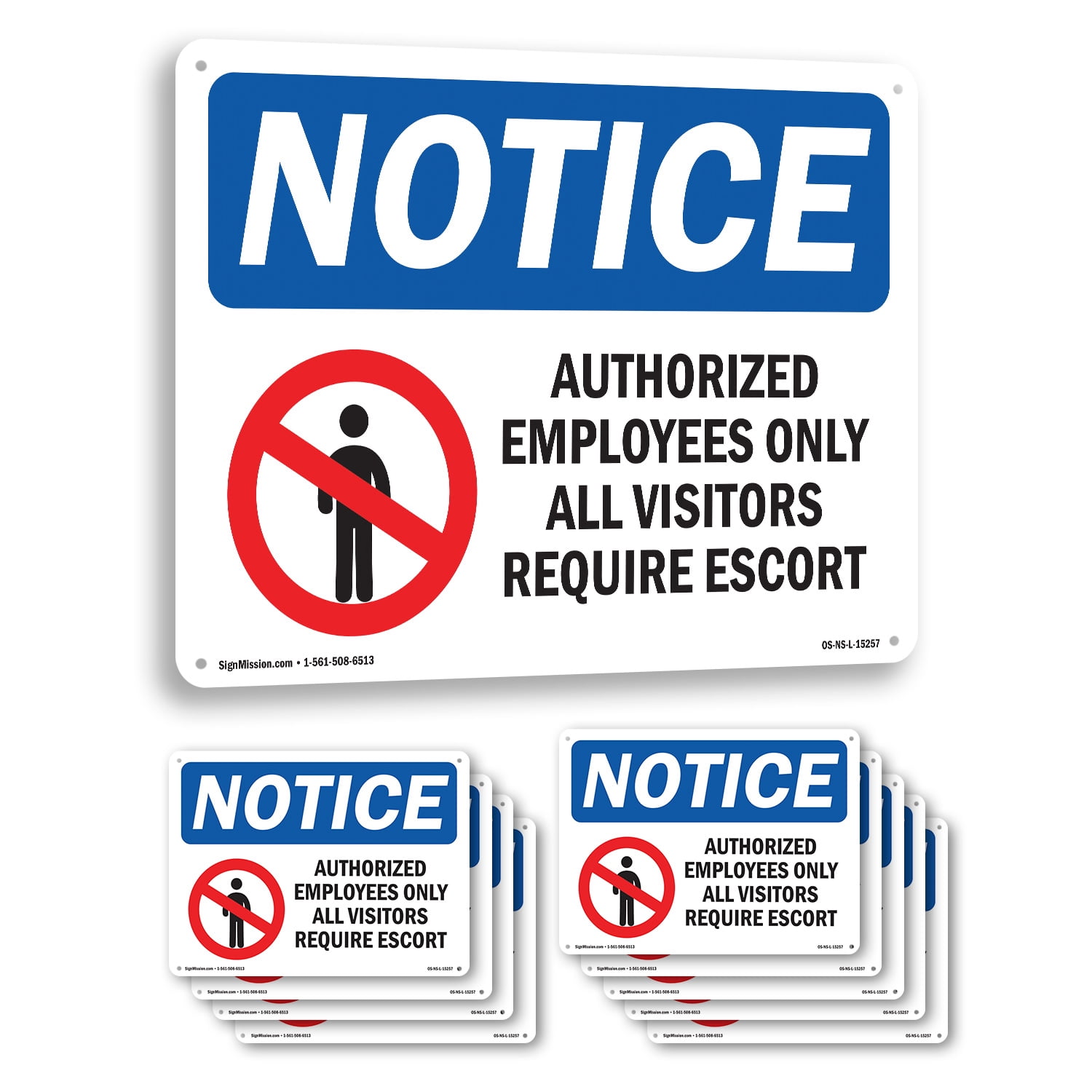 Authorized Employees OSHA Notice Aluminum Sign 10 Inch x 7 Inch - 10 ...