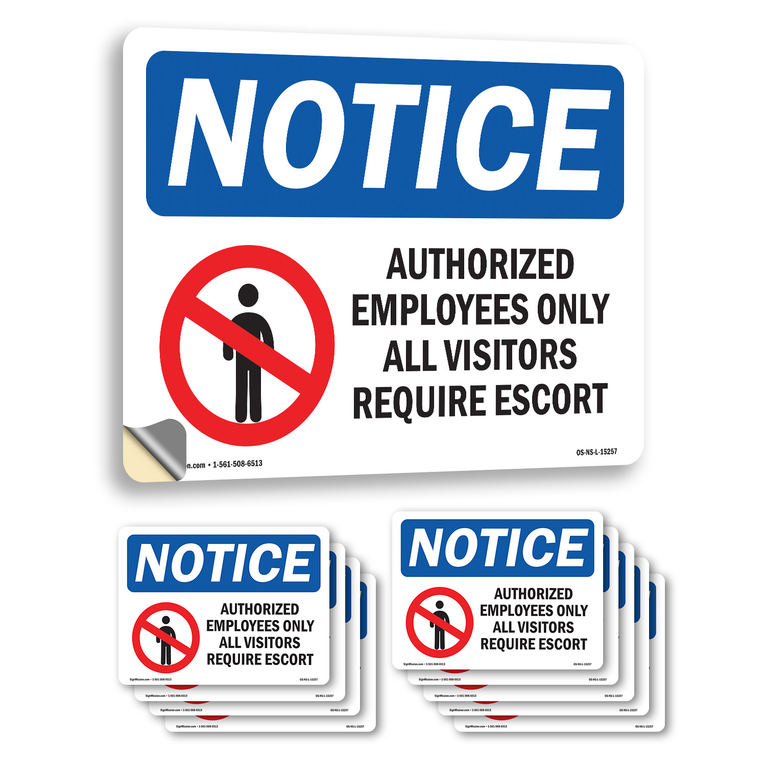 Authorized Employees With Symbol OSHA Notice Vinyl Decal Label 5 Inch x ...