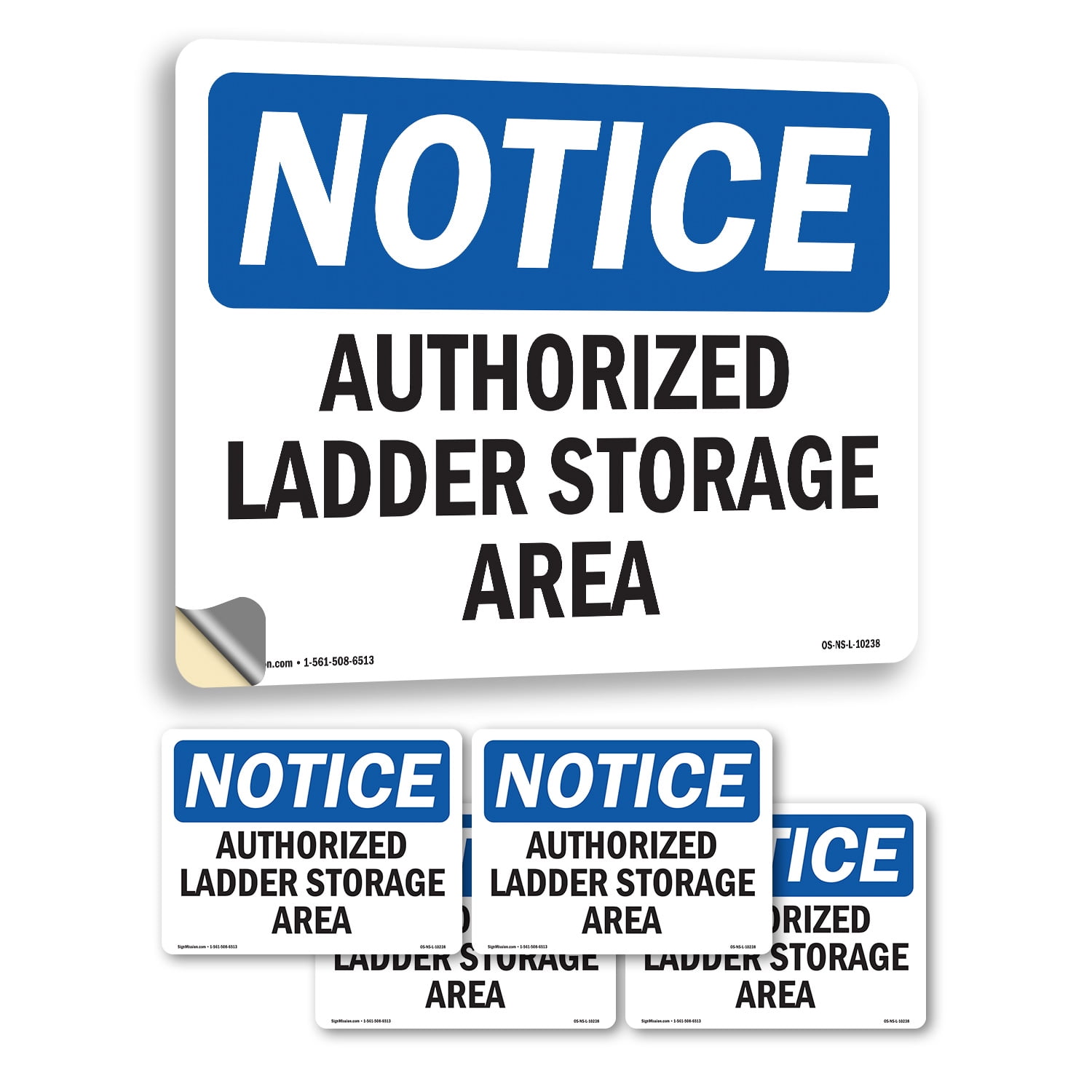 Authorized Ladder Storage Area OSHA Notice Vinyl Decal Label 24 Inch x ...
