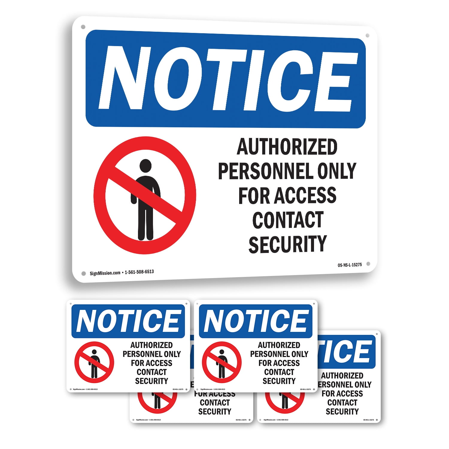 Authorized Personnel Only Contact Security OSHA Notice Aluminum Sign 24 ...