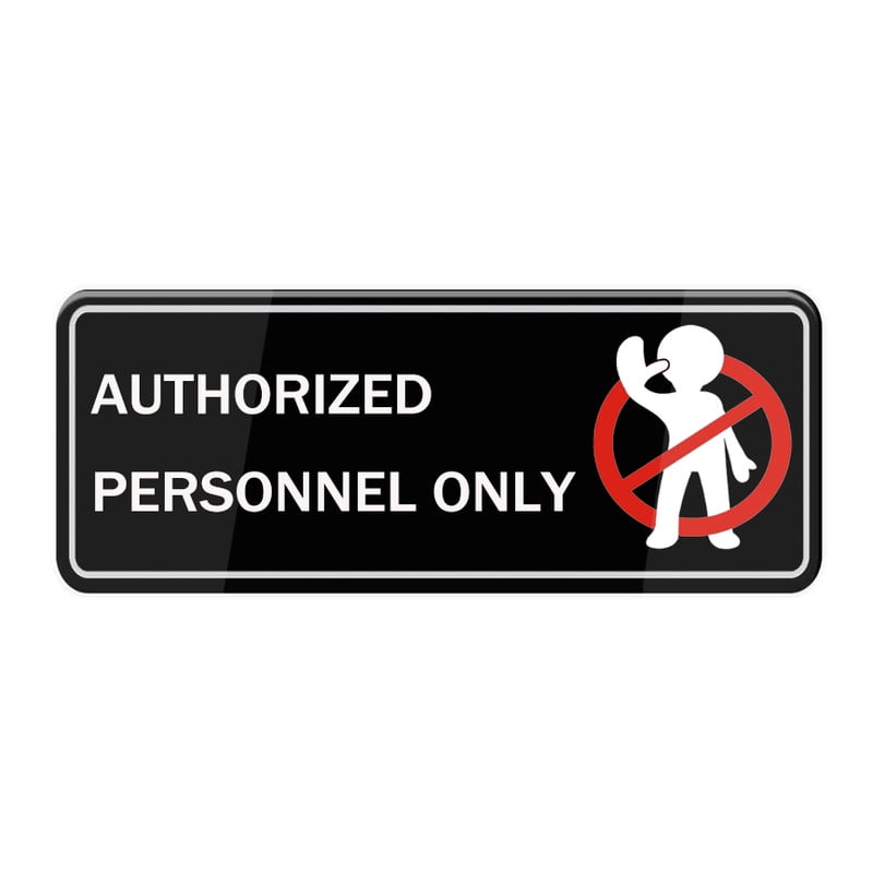 Authorized Personnel Only Sign Stickers, 10X3 Inch Acrylic Plaque With ...