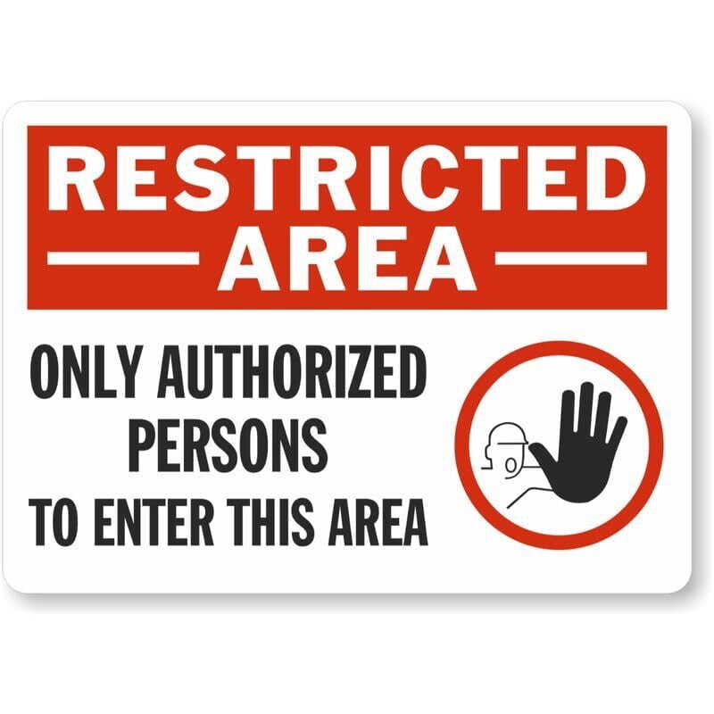 Authorized Persons Only Weatherproof Metal Aluminum Sign SIZE: 12" x 16 ...