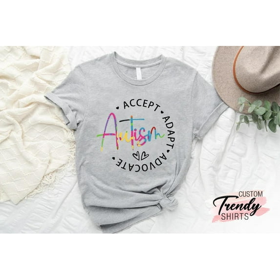 Autism Accept Adapt Advocate Shirt, Autism Awareness Month Shirt ...