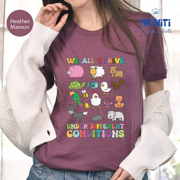 Autism Acceptance Animals Tee: Neurodiversity Support Shirt TSHIRT All ...