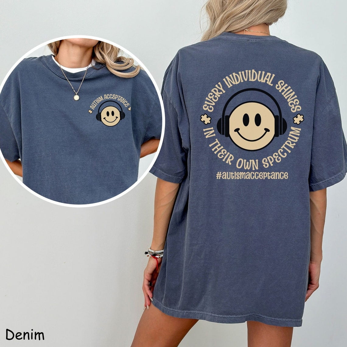 Autism Acceptance Double Sided Comfort Colors T-Shirt, Autism Mom ...