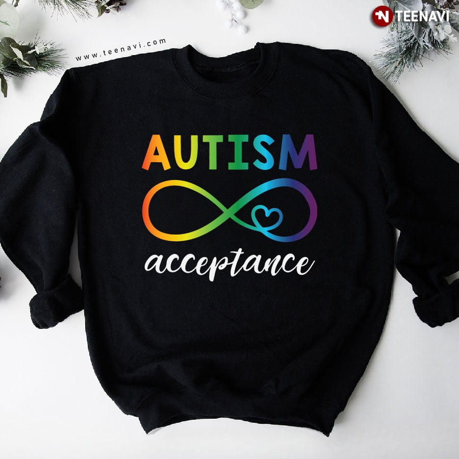 Autism Acceptance Heart Infinity Symbol Awareness Sweatshirt - Walmart.com