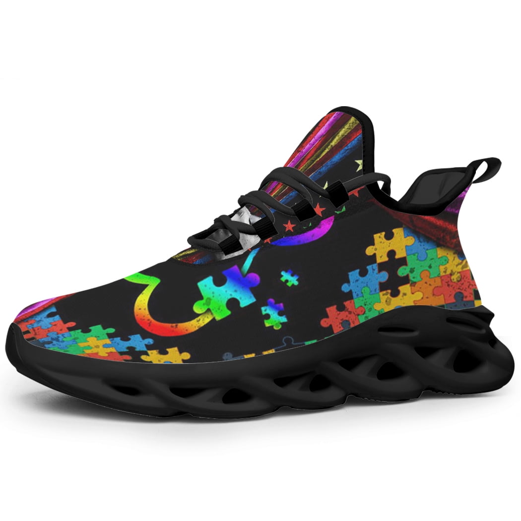 Autism Acceptance Heart Shoes Trail Running Shoe Non-Slip Breathable ...