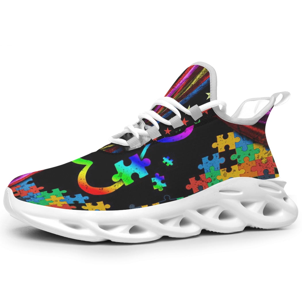 Autism Acceptance Heart Shoes Trail Running Shoe Non-Slip Breathable ...