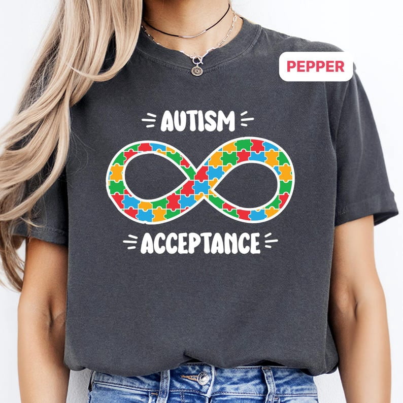 Autism Acceptance Infinity Puzzle Shirt Neurodiversity Awareness ...