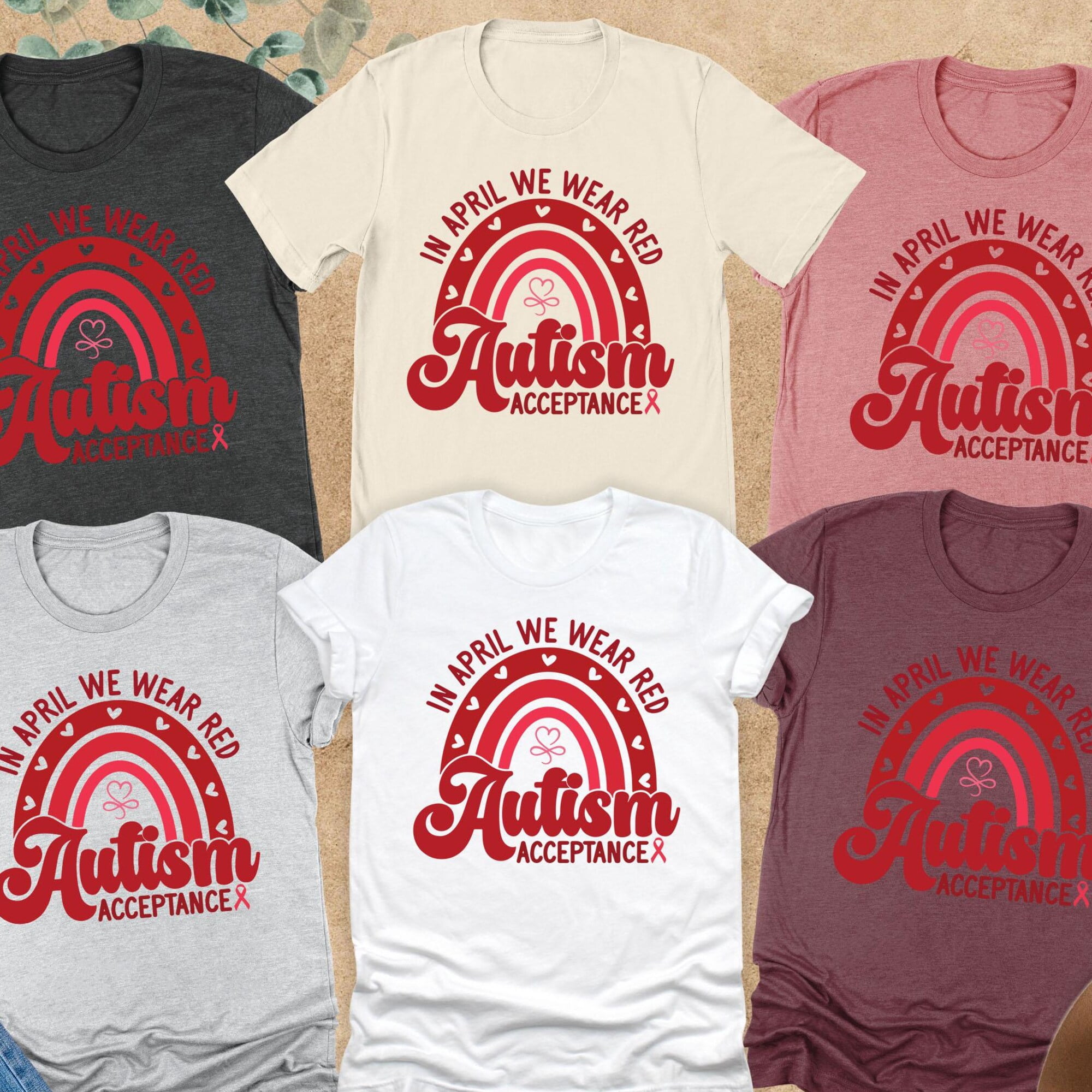 Autism Acceptance Shirt In April We Wear Red Shirt Autism Support Shirt ...