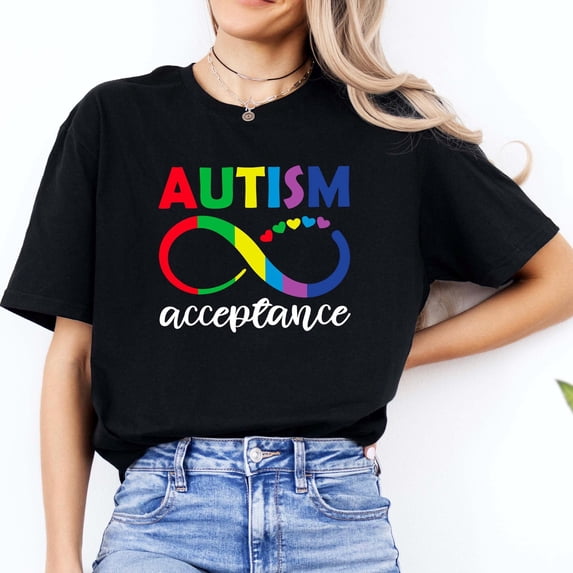 Autism Acceptance Shirt Rainbow Infinity Symbol Neurodiversity ...