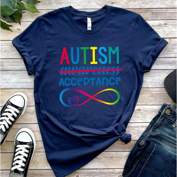 Autism Acceptance T-Shirt: In April We Wear Red, Light It Up Tshirt All ...