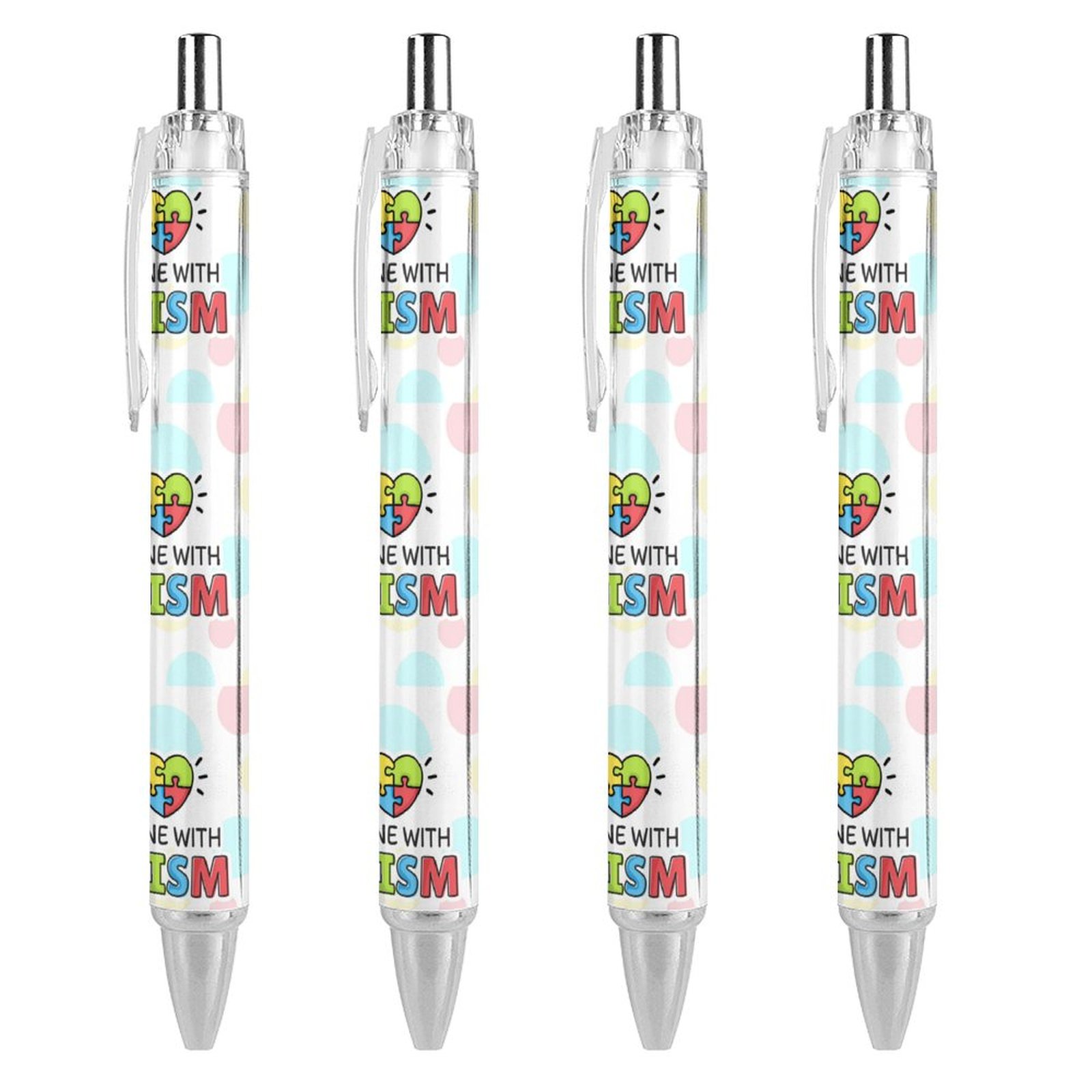 Autism Acceptance Week Ballpoint Pen Retractable Pens Black Writing Pen ...