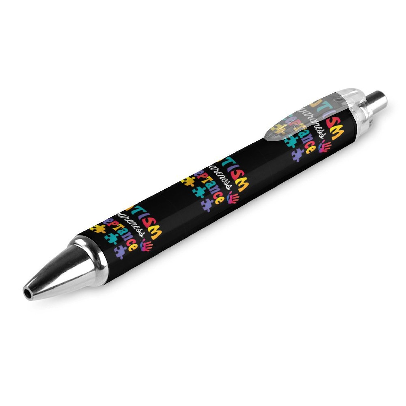 Autism Acceptance Week Ballpoint Pen Retractable Pens Black Writing Pen ...