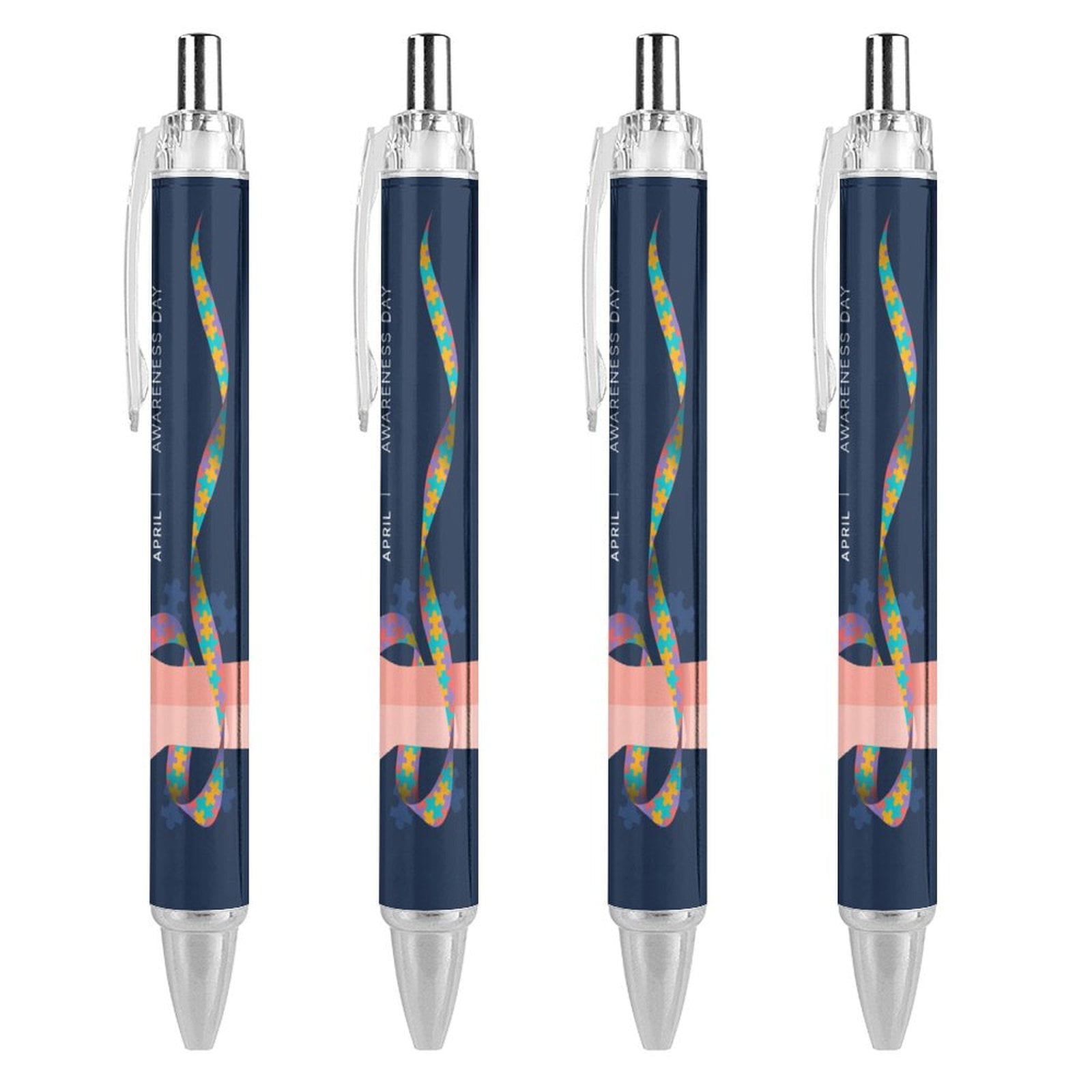 Autism Acceptance Week Ballpoint Pen Retractable Pens Black Writing Pen ...