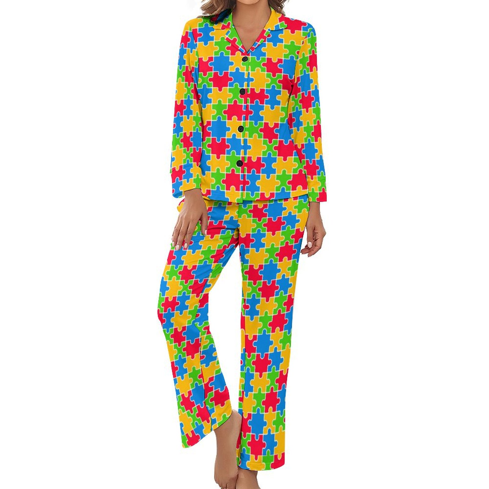 Autism Acceptance WeekWomens Pyjamas Set Long Sleeve 2 Piece Fall ...