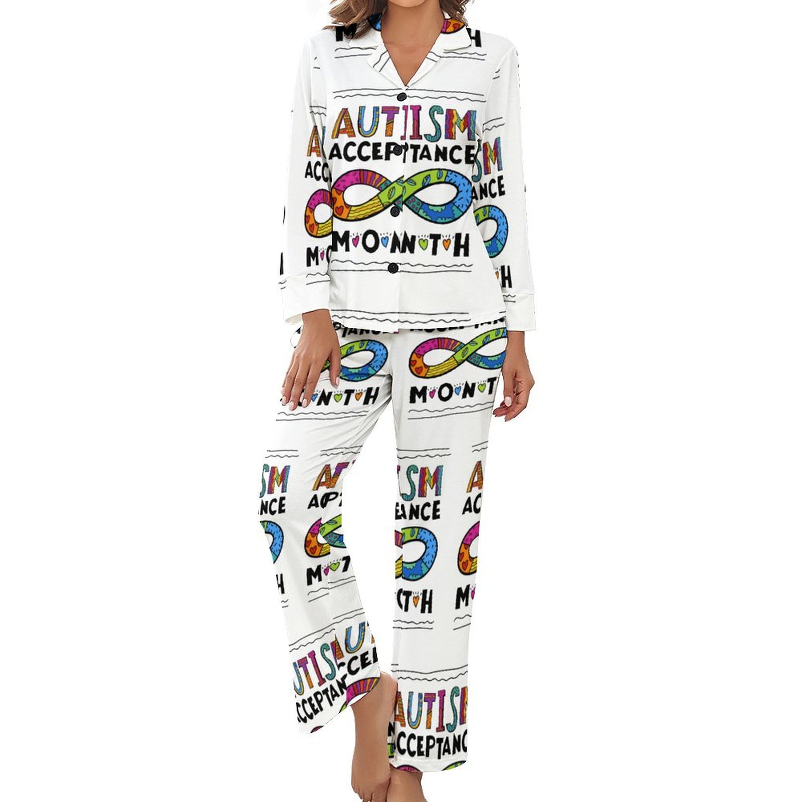 Autism Acceptance WeekWomens Pyjamas Set Long Sleeve 2 Piece Fall ...