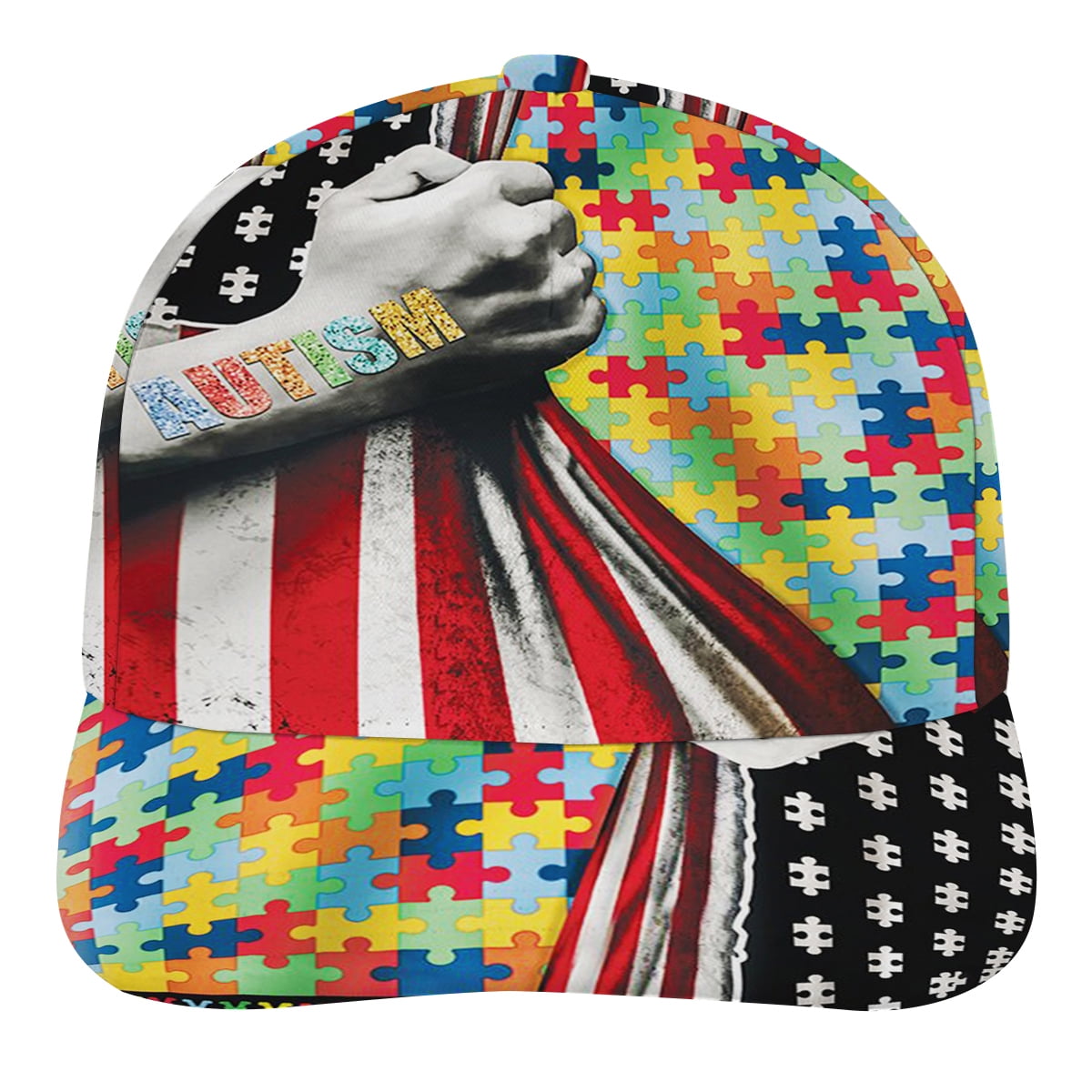 Autism American flag baseball cap hat - Walmart.com