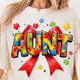 Autism Aunt Puzzle Shirt, Aunt Autism Awareness Shirt, Puzzle Piece ...