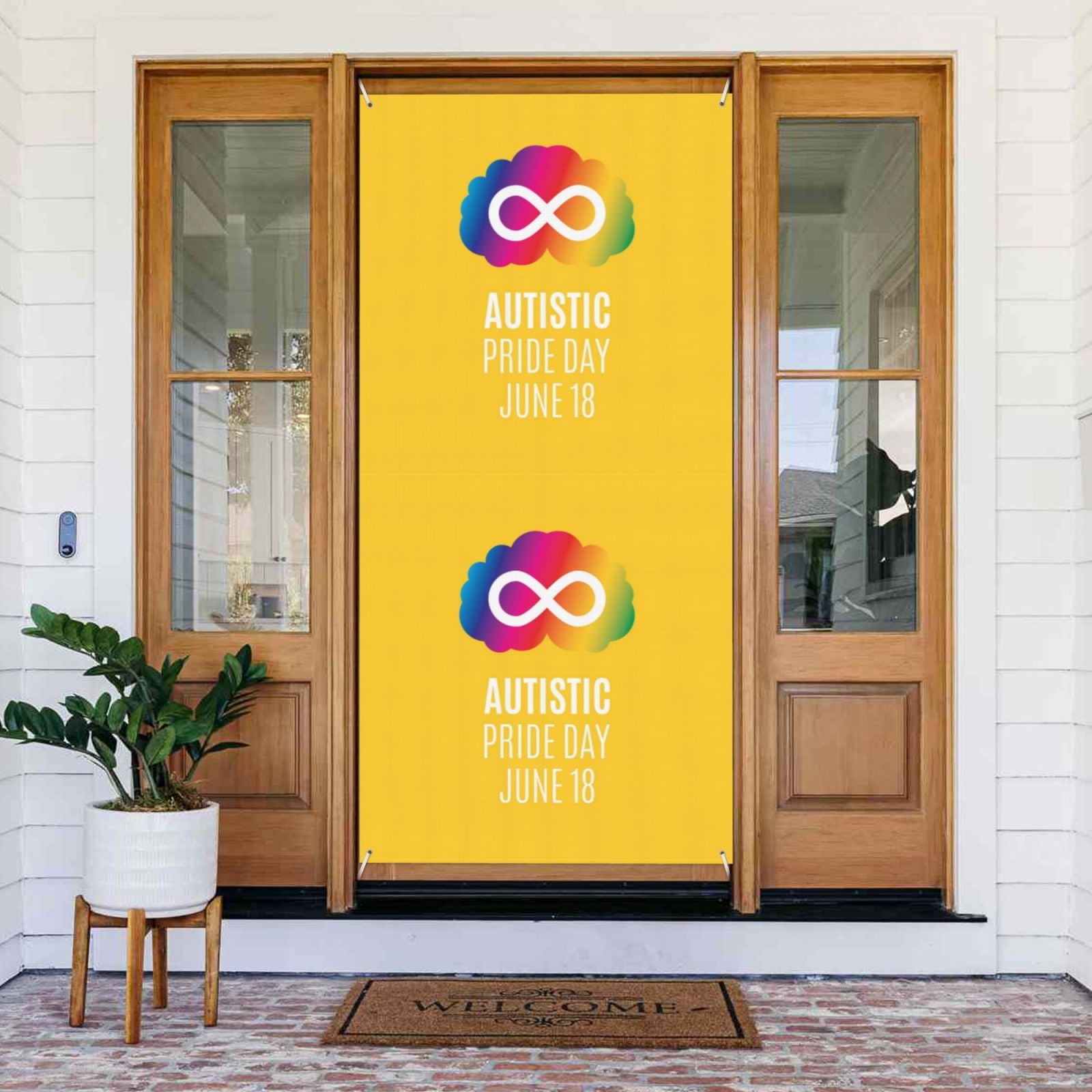 Autism Autistic Pride Day Door Cover Decoration Backdrop Banner Porch ...
