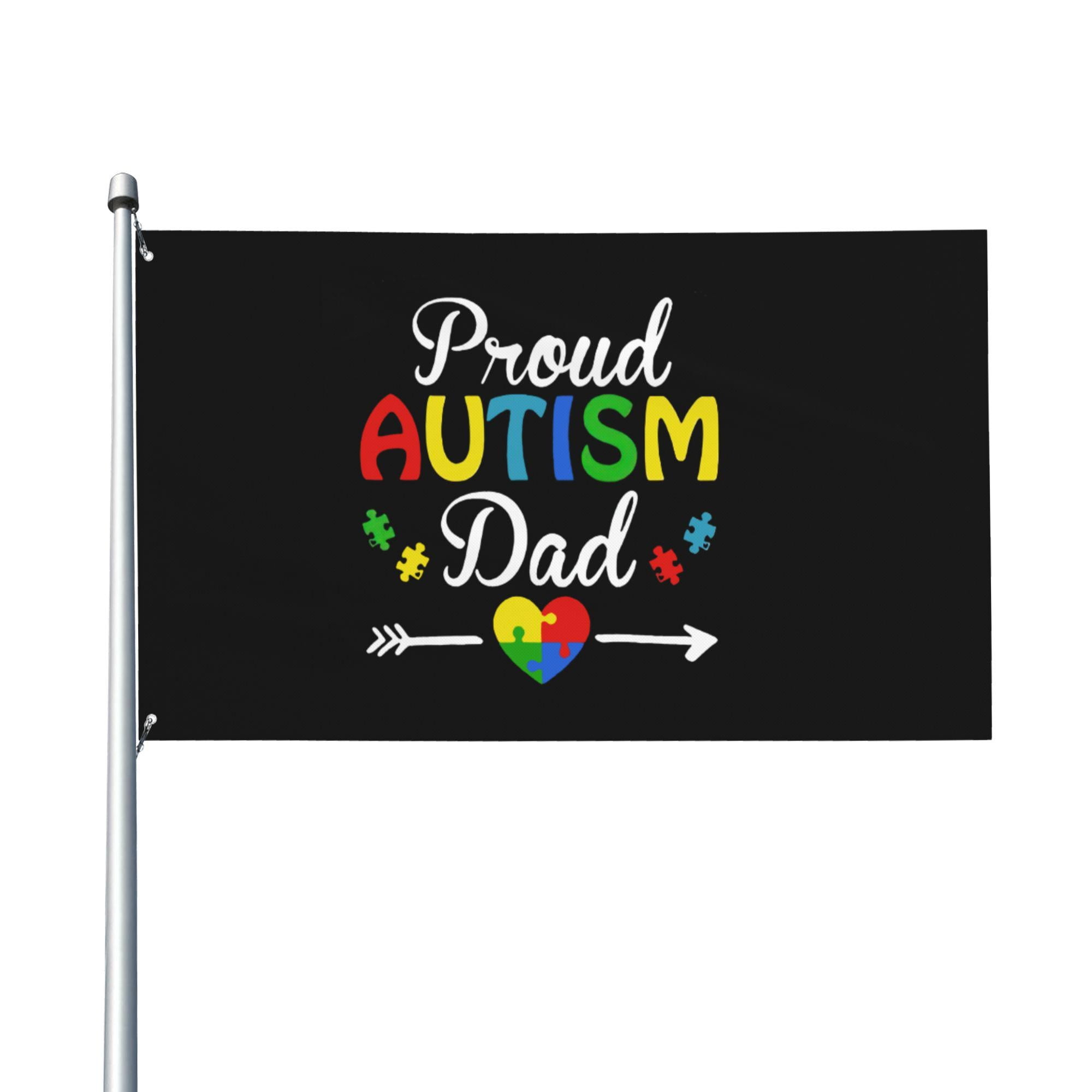 Autism Awareness 2020 Proud Autism Dad Puzzle Heart Flag Home Garden ...