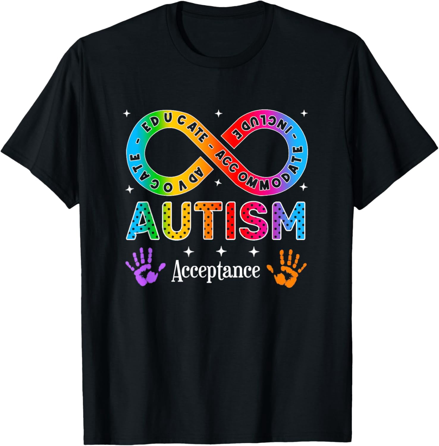 Autism Awareness Acceptance Design Infinity Symbol Men Women T-Shirt ...