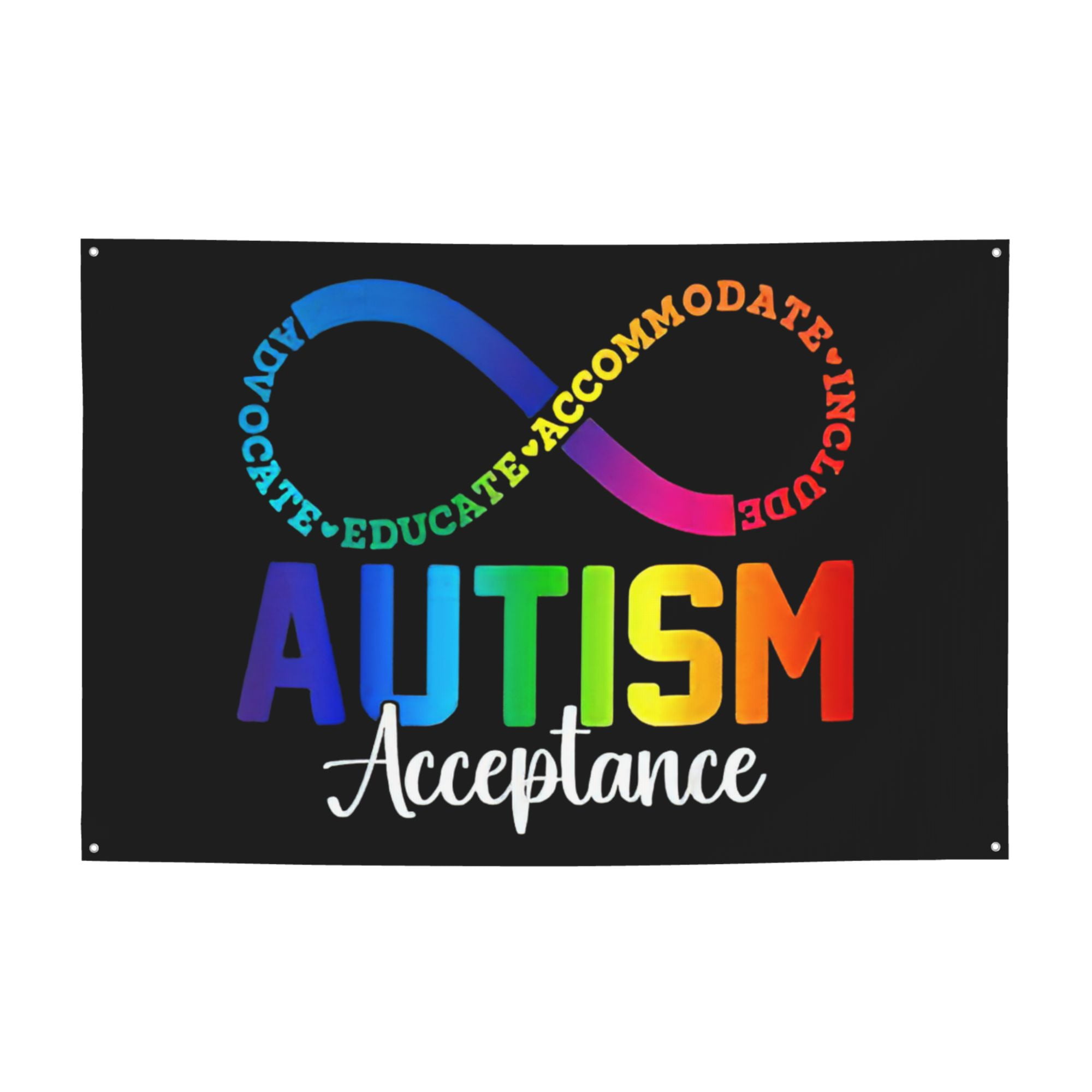 Autism Awareness Acceptance Infinity Symbol Holiday Banner 47*71 Inches ...