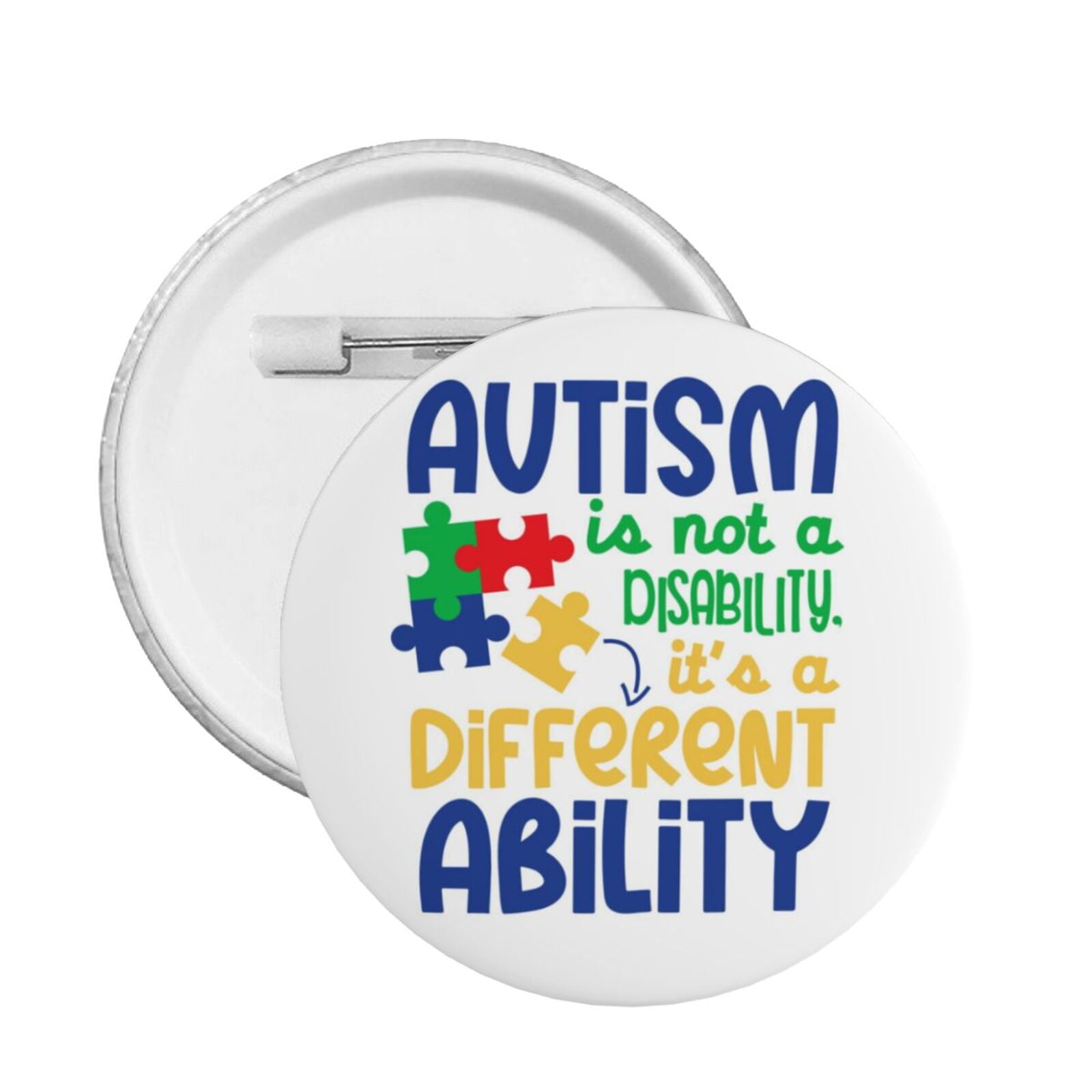 Autism Awareness Acceptance Month Pin Button Badge, Personalised Button ...