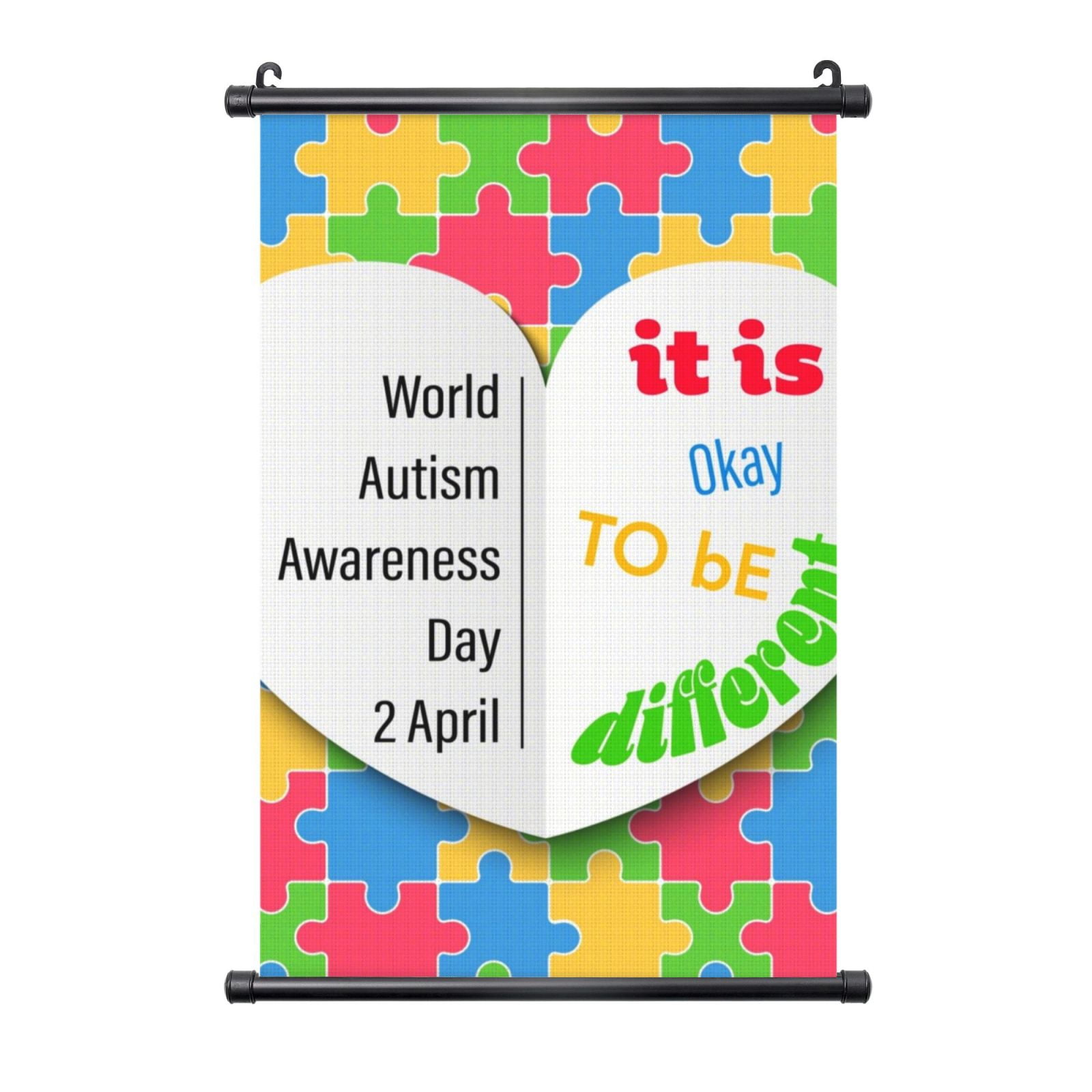 Autism Awareness Acceptance Month Poster Wall Art Banner Backdrop ...