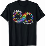 Autism Awareness Acceptance Rainbow Infinity Symbol Womens T-Shirt ...